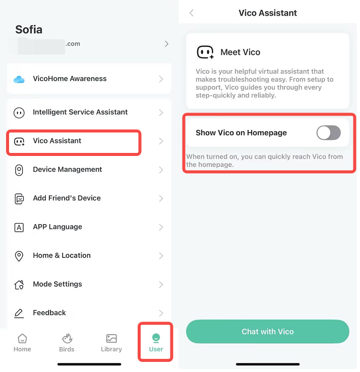 How to Disable or Hide the Vico Assistant in the App – VicoHome
